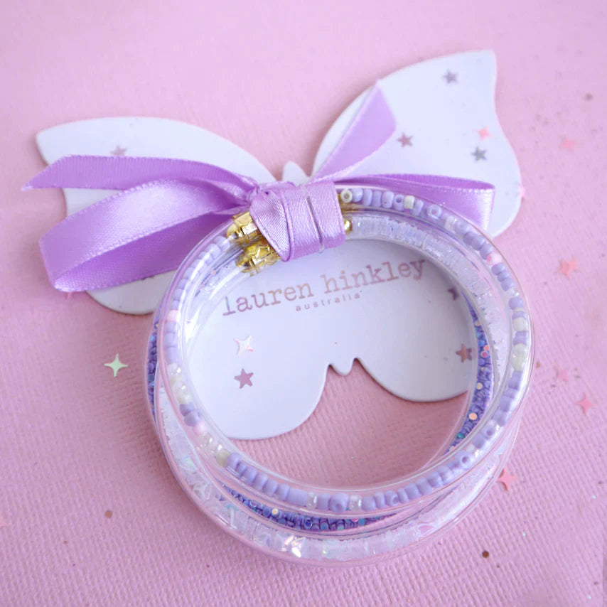 LAUREN HINKLEY MINI PURPLE GLITTER BANGLES – Common Circus
