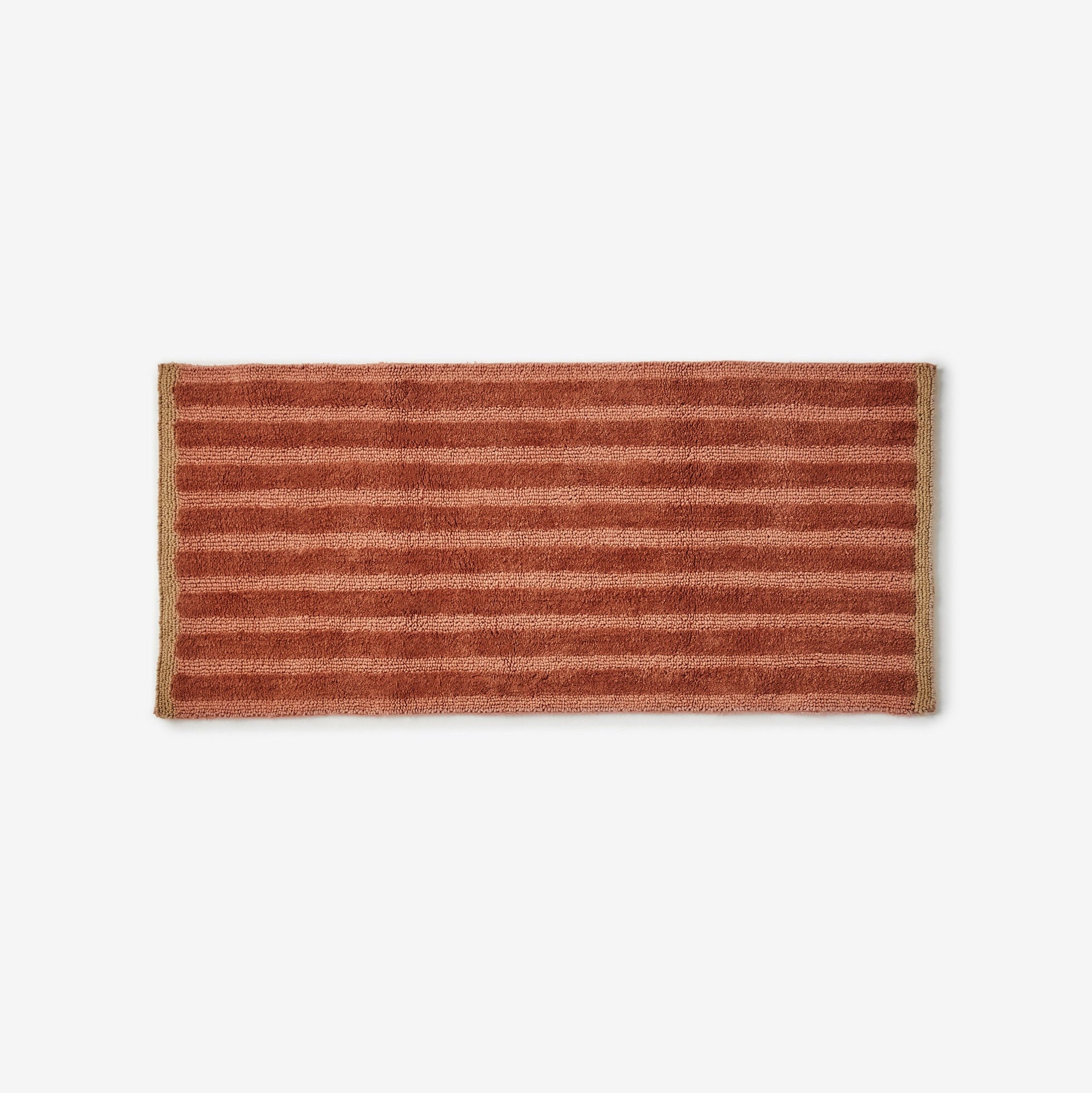 BONNIE AND NEIL STRIPE REVERSIBLE LONG BATH MAT: TERRACOTTA – Common Circus