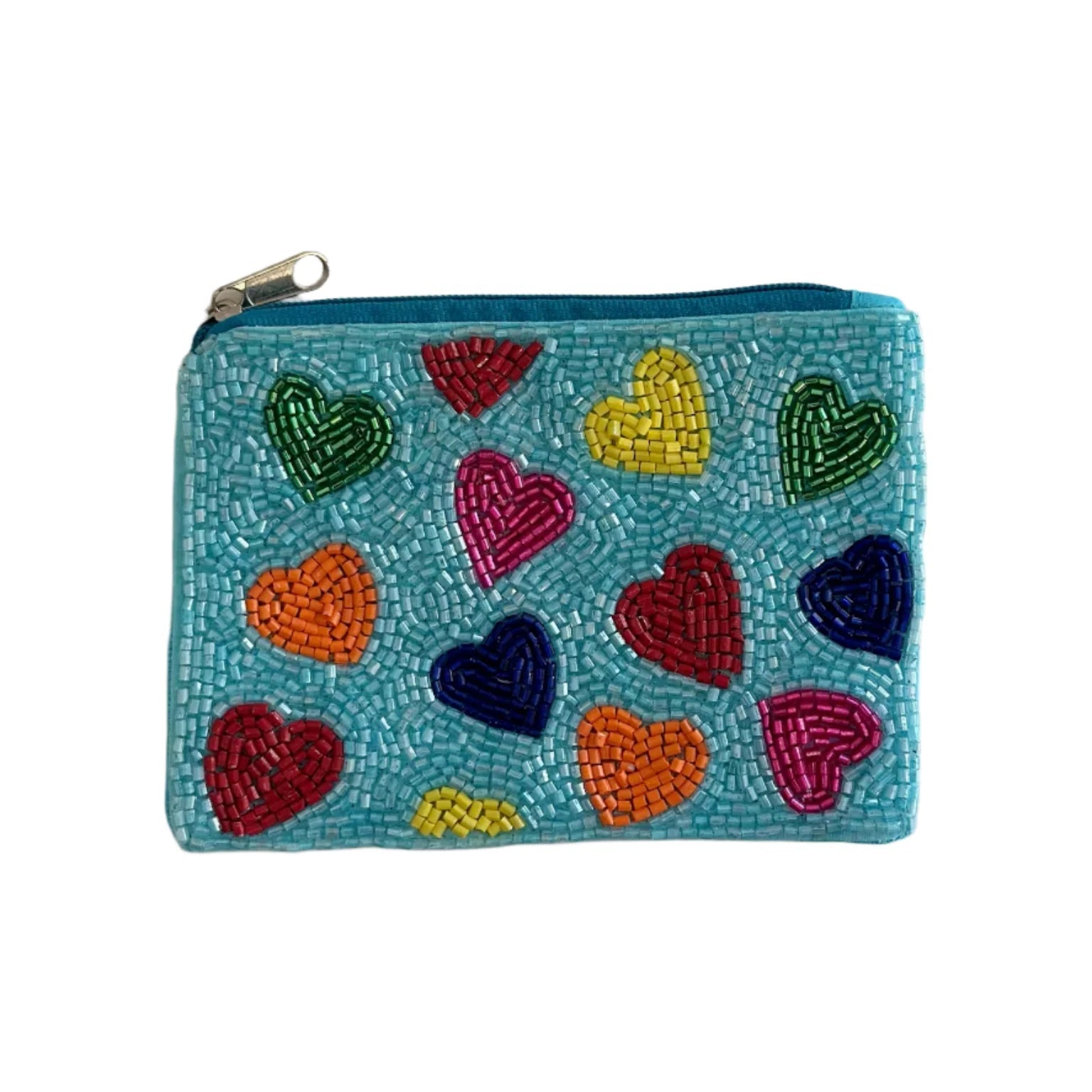 HEART RAINBOW BEADED COIN PURSE – Common Circus