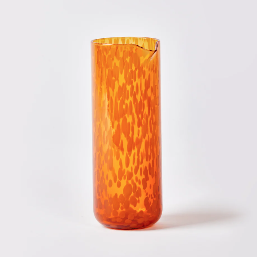 BONNIE AND NEIL GLASS CARAFE: DOTS AMBER – Common Circus